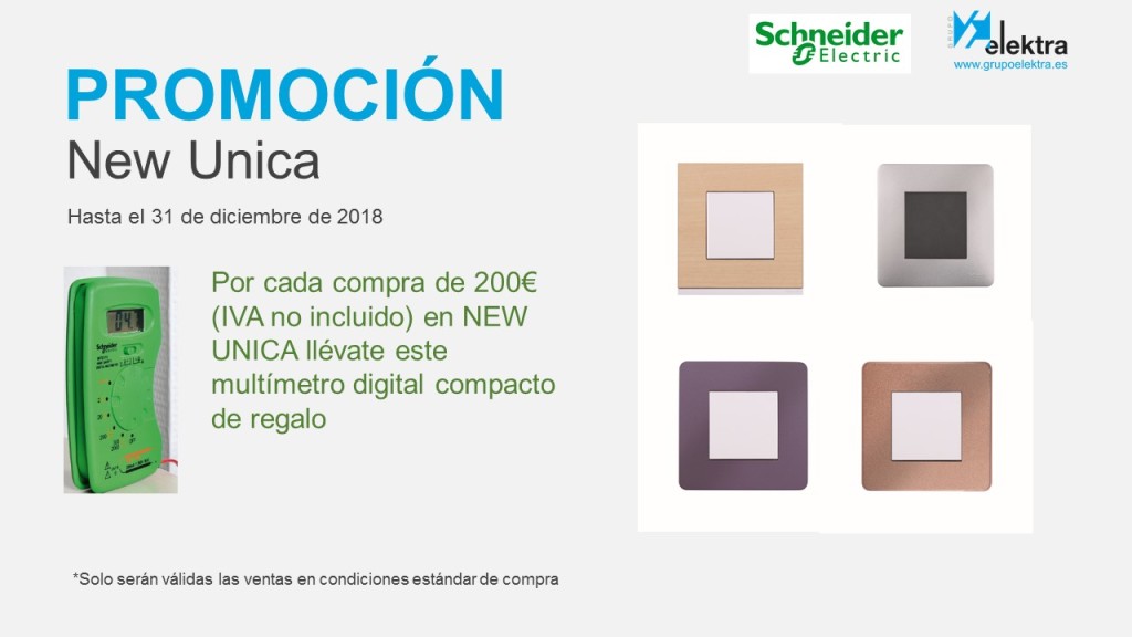 ¡Instala New Unica de Schneider Electric y llévate un multímetro gratis!